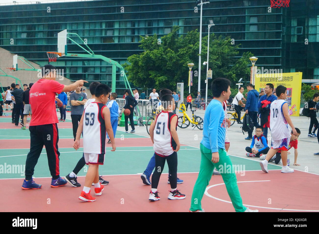 Weekend, Chinese children receive regular basketball training in the ...