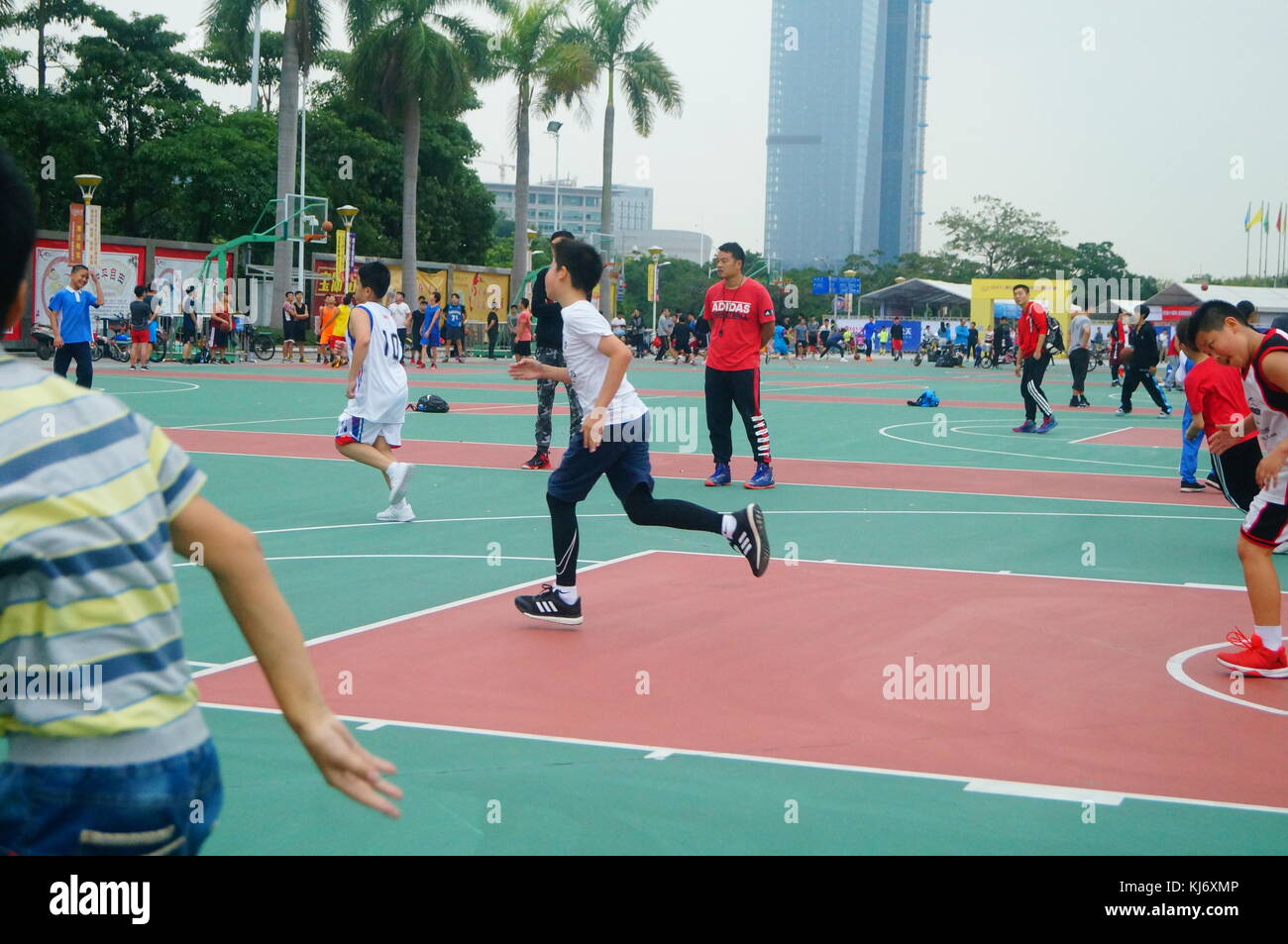 Weekend, Chinese children receive regular basketball training in the ...