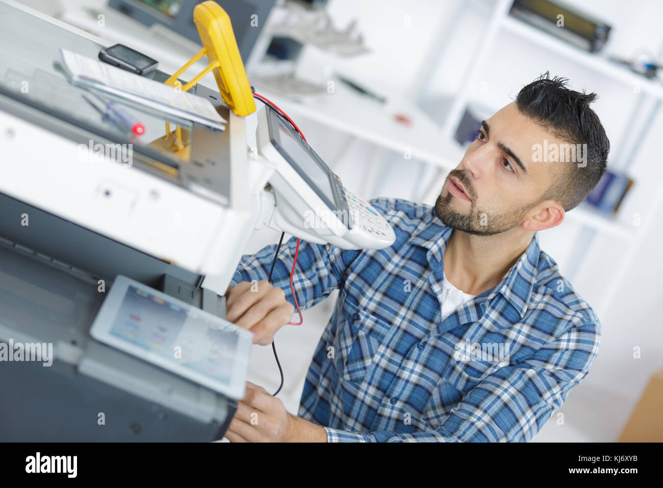 professional male engineer working with 3d details Stock Photo - Alamy