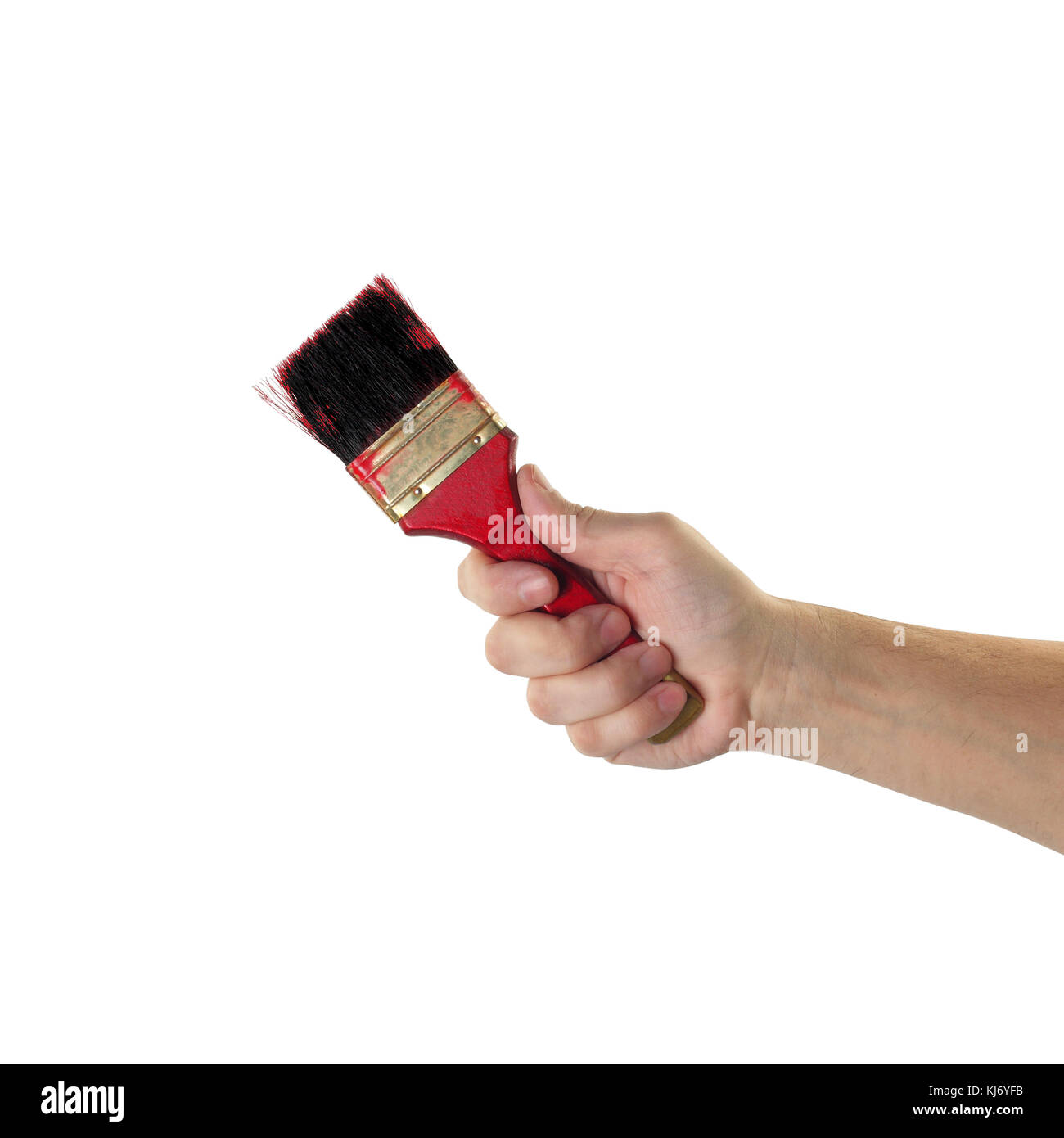 Objects tool hands action - Hand Decorators' brush worker hand isolated ...