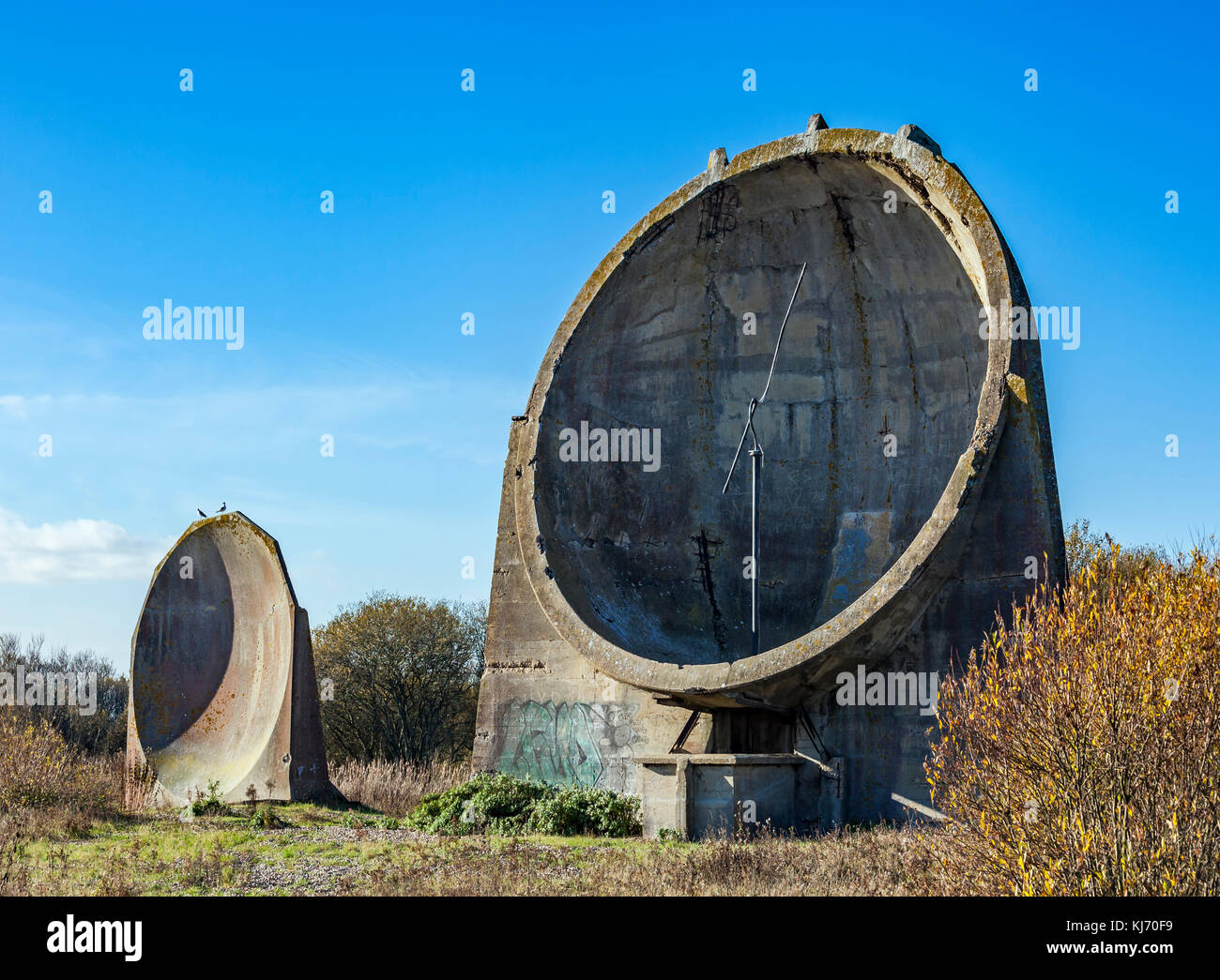 The 20 and 30 foot acoustic Sound mirrors at Denge Stock Photo - Alamy
