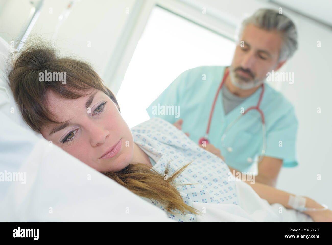 beautiful female patient in a hospital room Stock Photo - Alamy