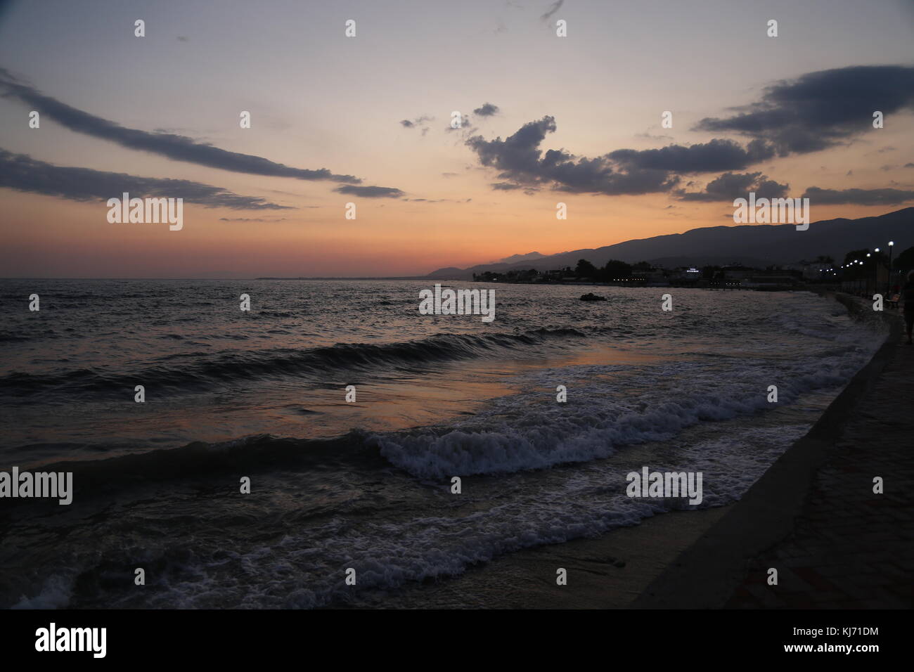 Silhouette of rocks by sunset in turke Akcay Edremit Stock Photo - Alamy