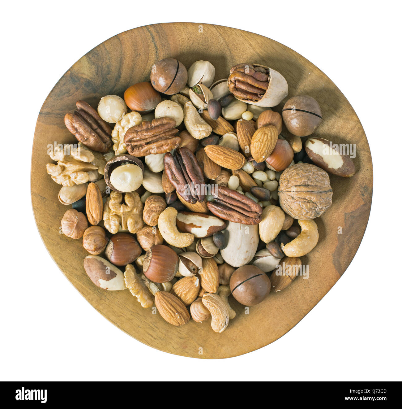 Nuts above isolated Stock Photo - Alamy