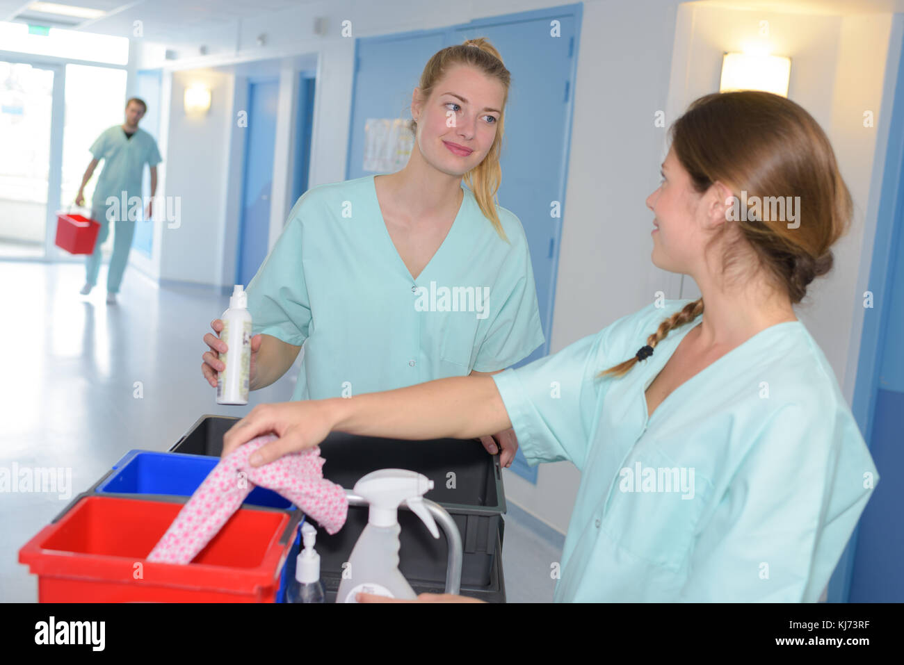 cleaning services workers Stock Photo - Alamy