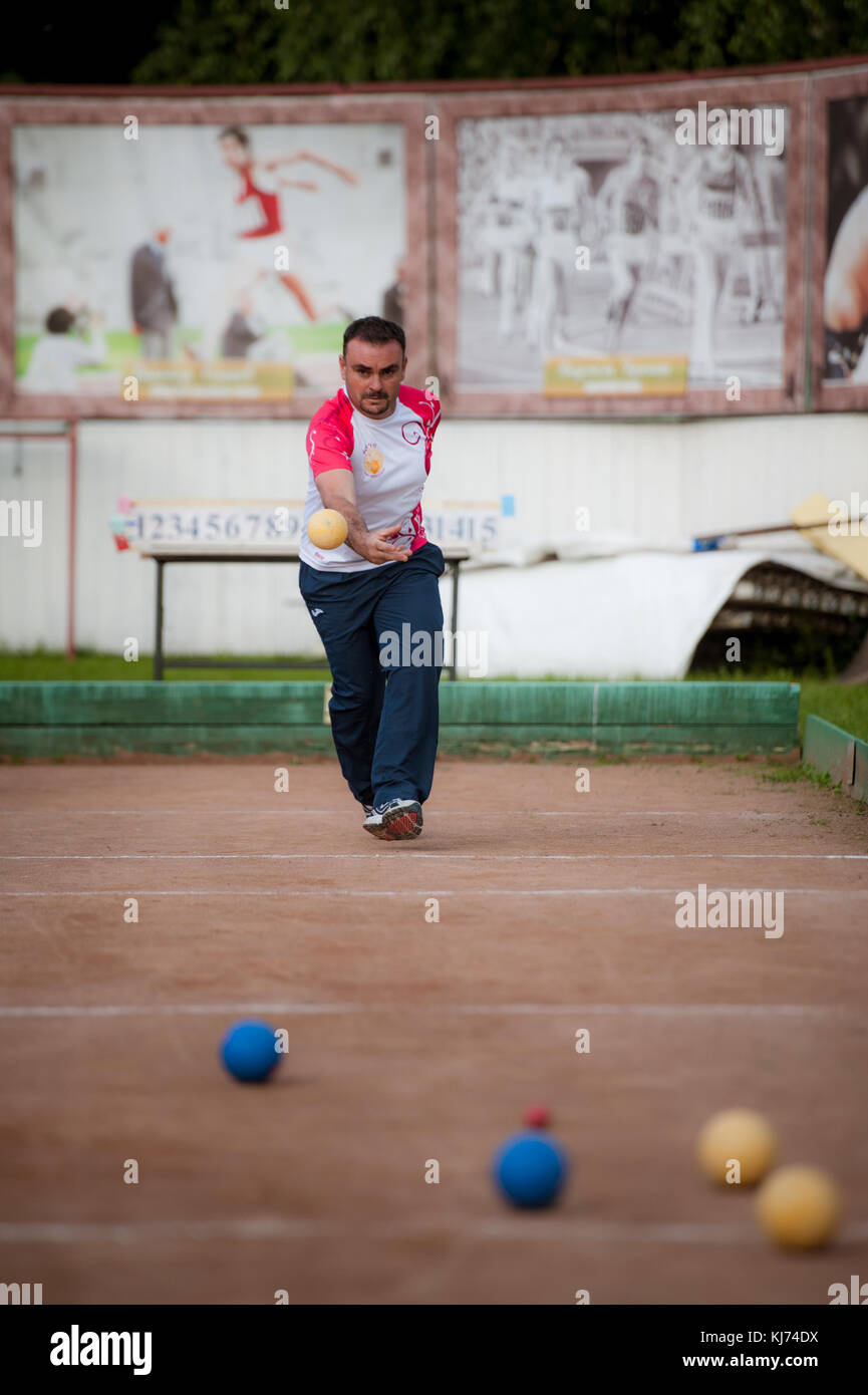 The oldest Russian tournament Sozidanie of Bocce raffa Stock Photo - Alamy