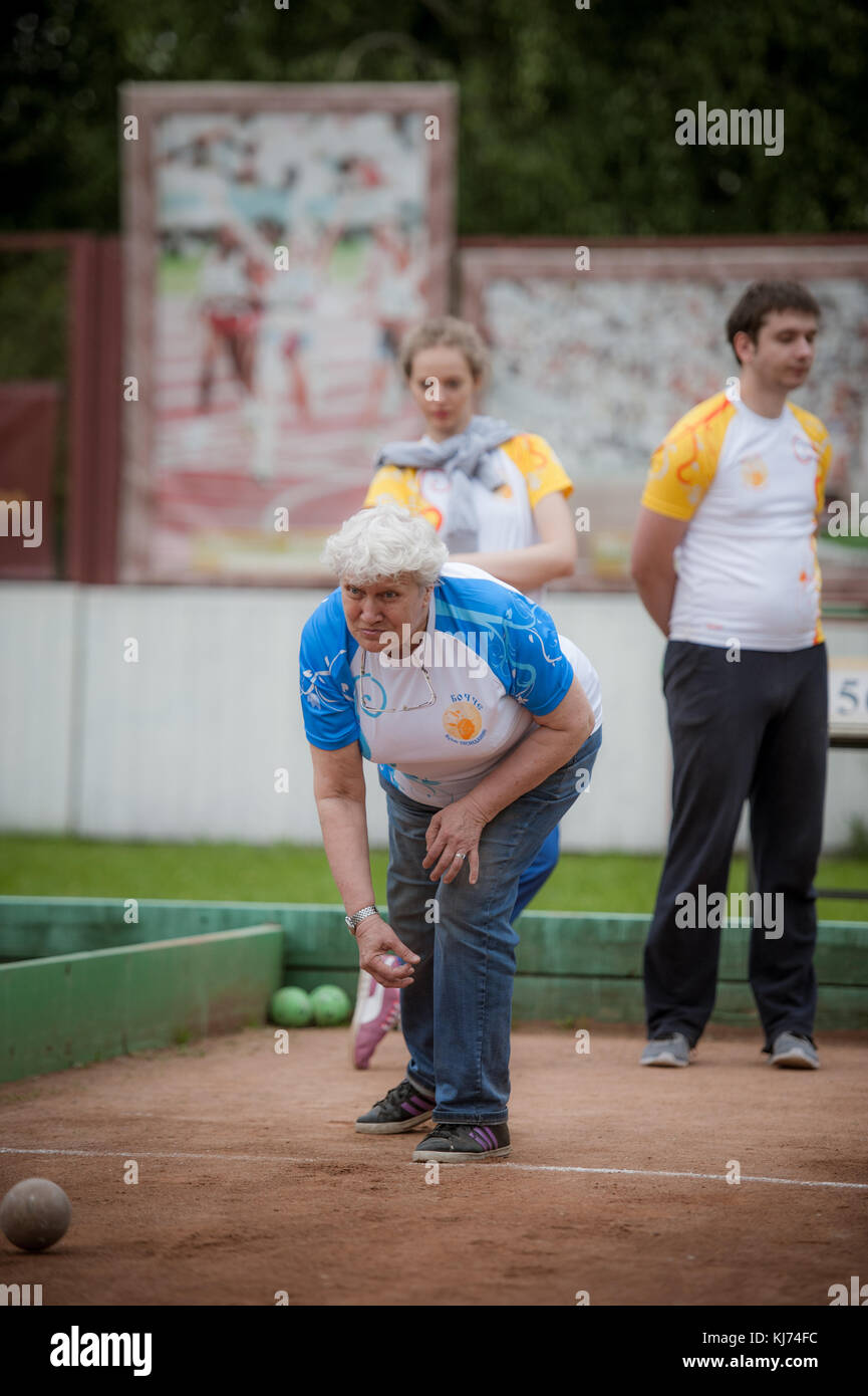 The oldest Russian tournament Sozidanie of Bocce raffa Stock Photo - Alamy