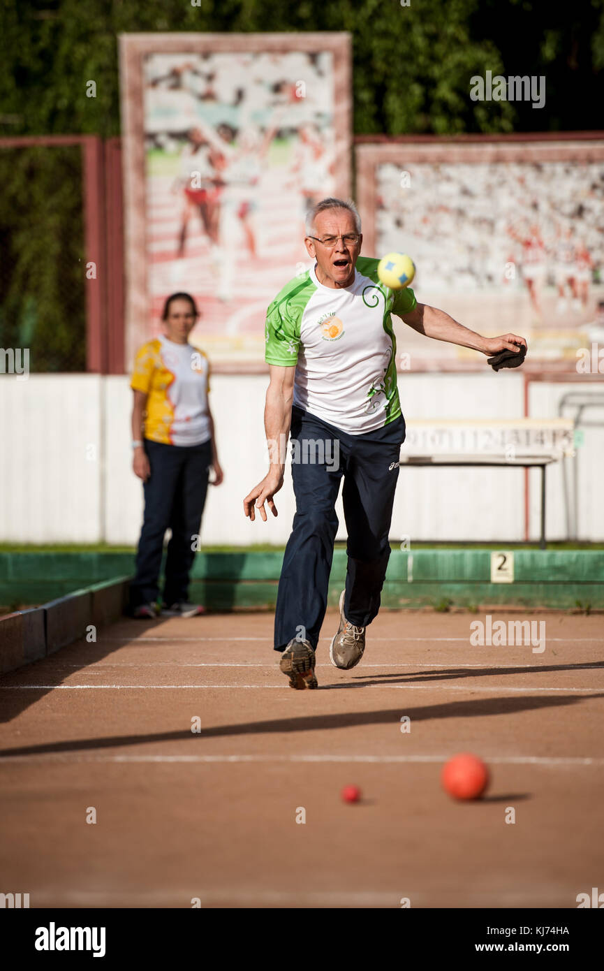 The oldest Russian tournament Sozidanie of Bocce raffa Stock Photo - Alamy