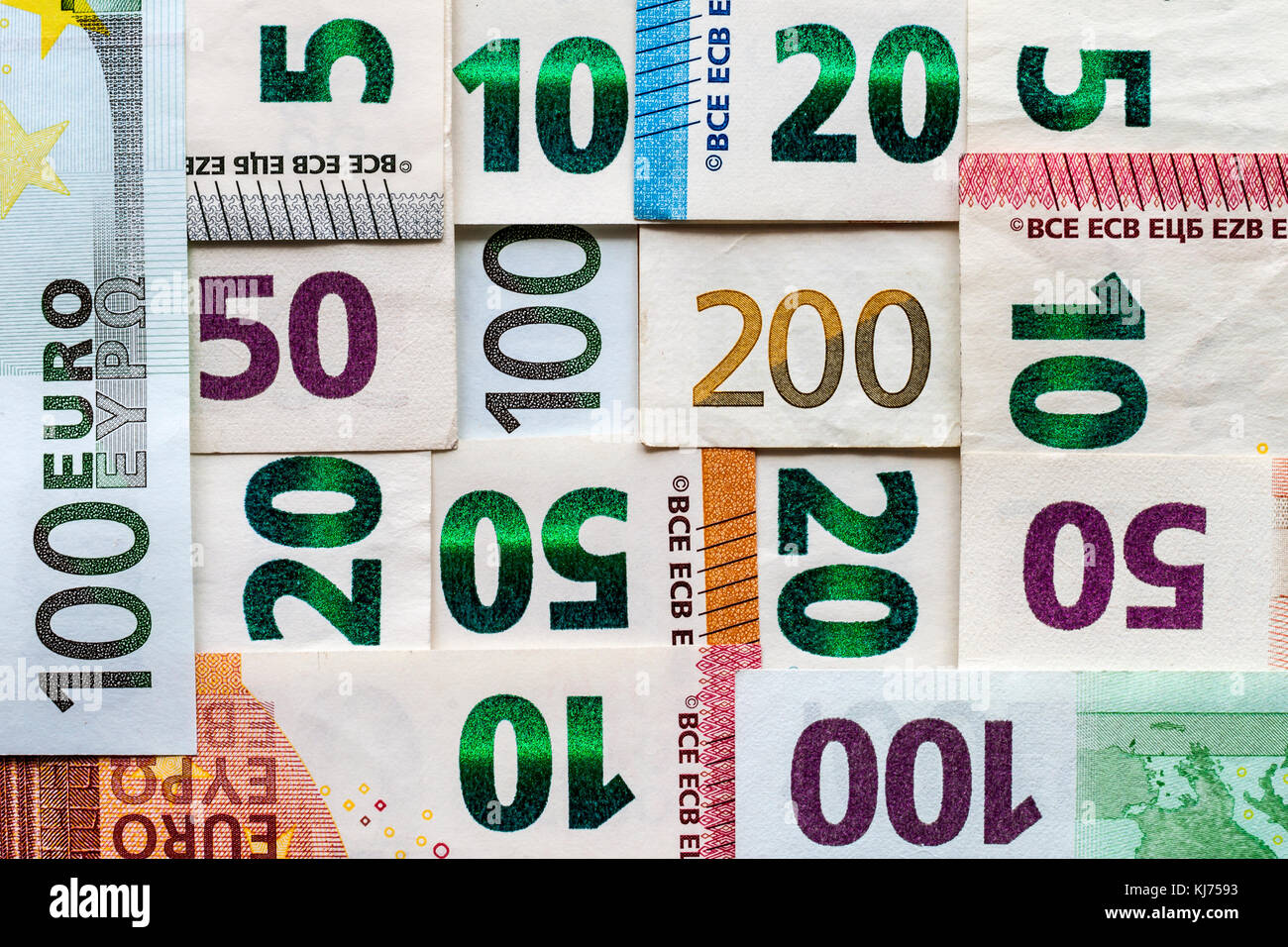 Different Euro bills money for background Stock Photo - Alamy