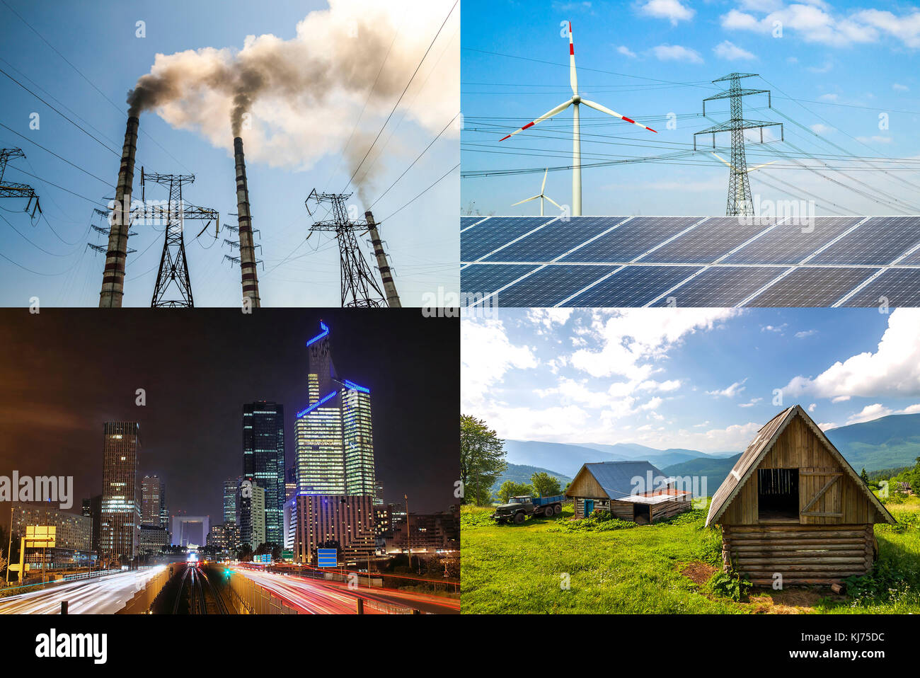 Solar panels conventional power plant hi-res stock photography and ...