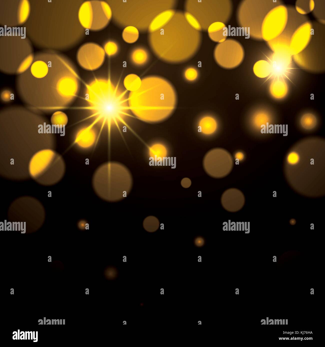 fireworks sparks in yellow color on black background Stock Vector Image ...