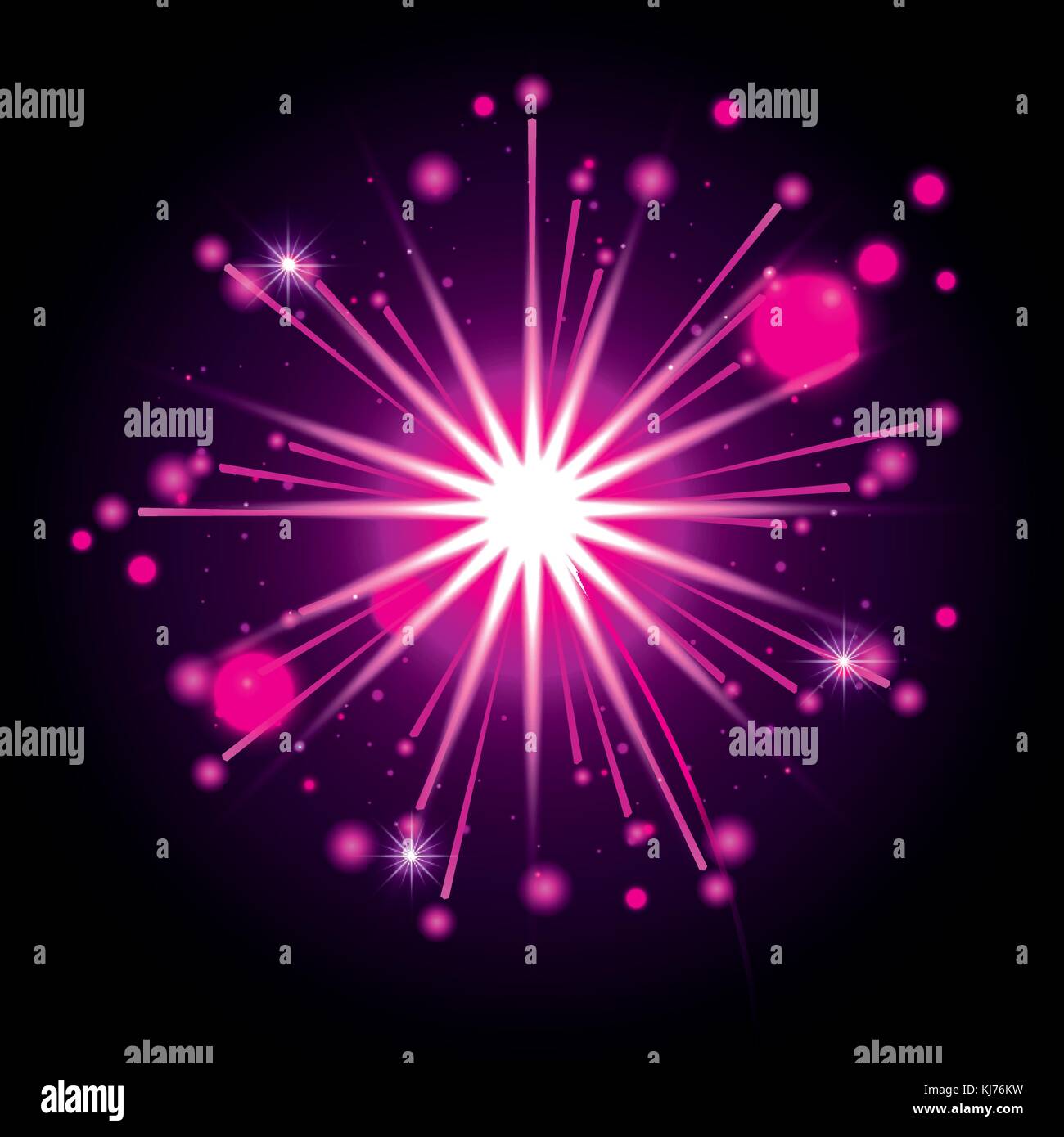 fireworks bursting in shape of star with radiant magenta flashes on ...