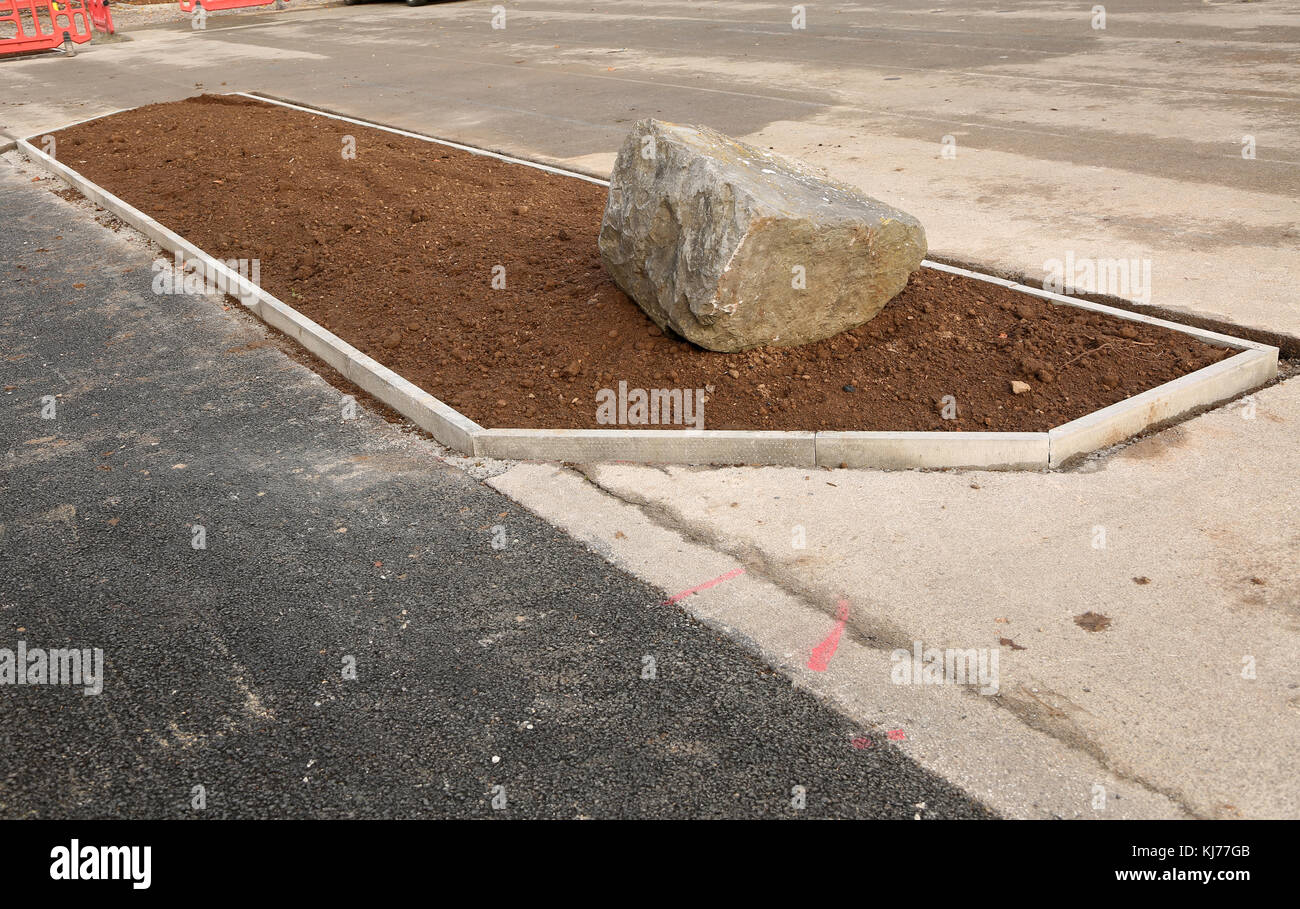 October 2015 - New kerb edging in a superstore car park lot Stock Photo ...