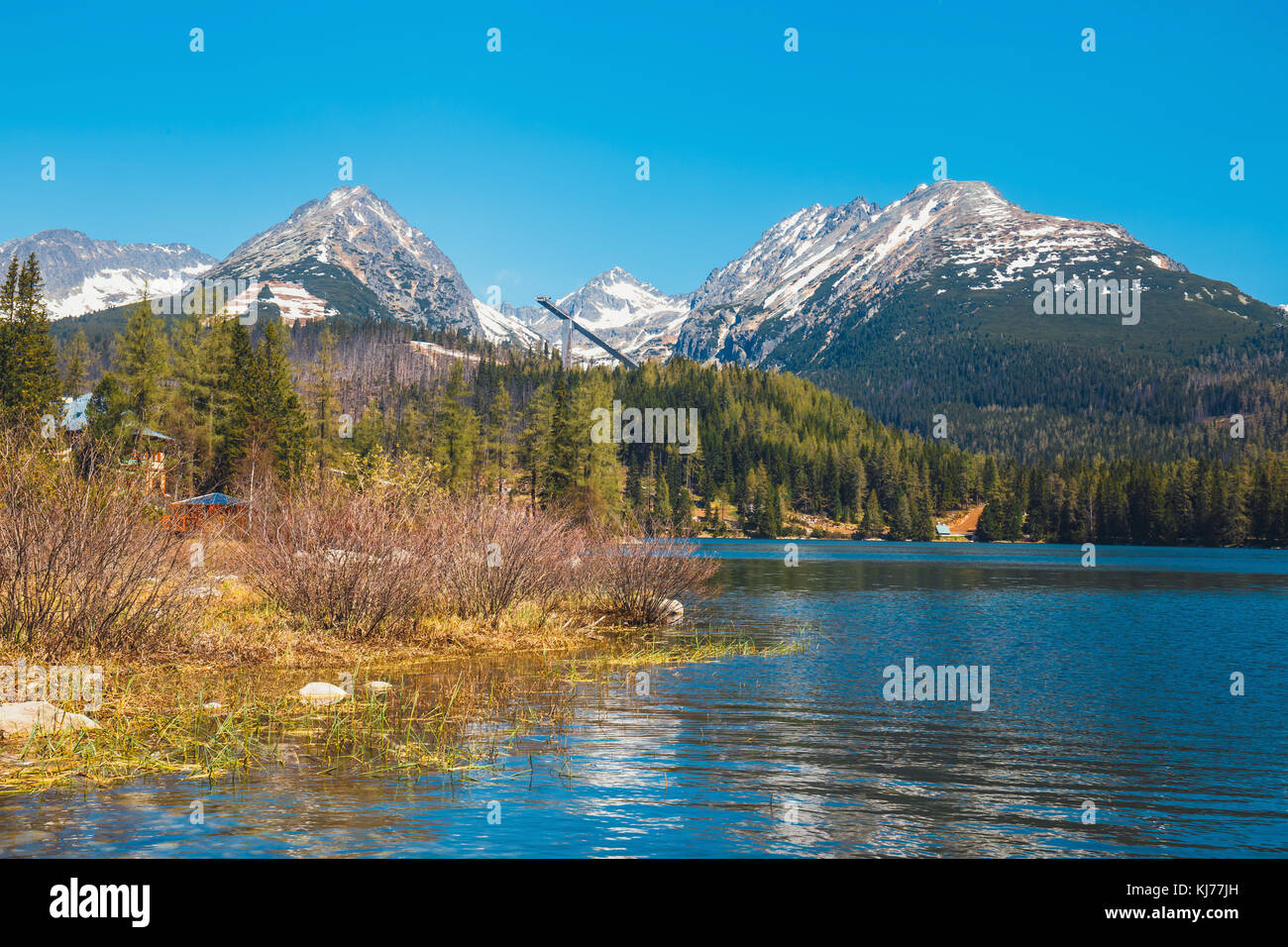 Strbske Pleso, beautiful lake in Tatra Mountains in Slovakia Stock ...