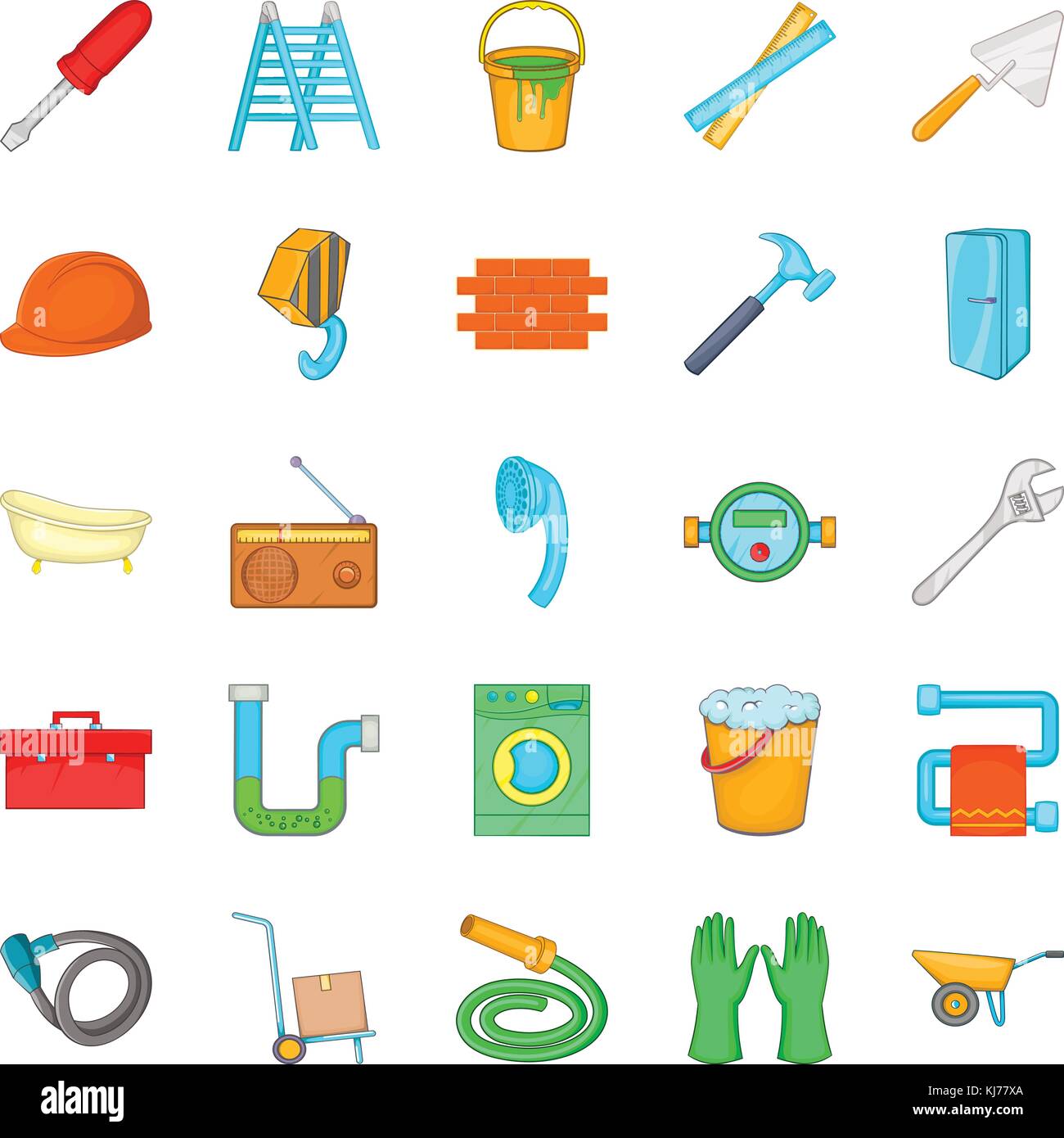 Apartment repair icons set, cartoon style Stock Vector Image & Art - Alamy