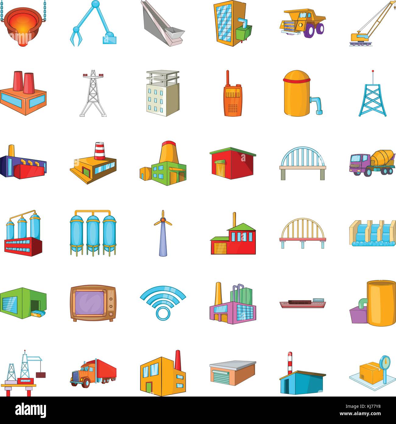 Industry icons set, cartoon style Stock Vector Image & Art - Alamy
