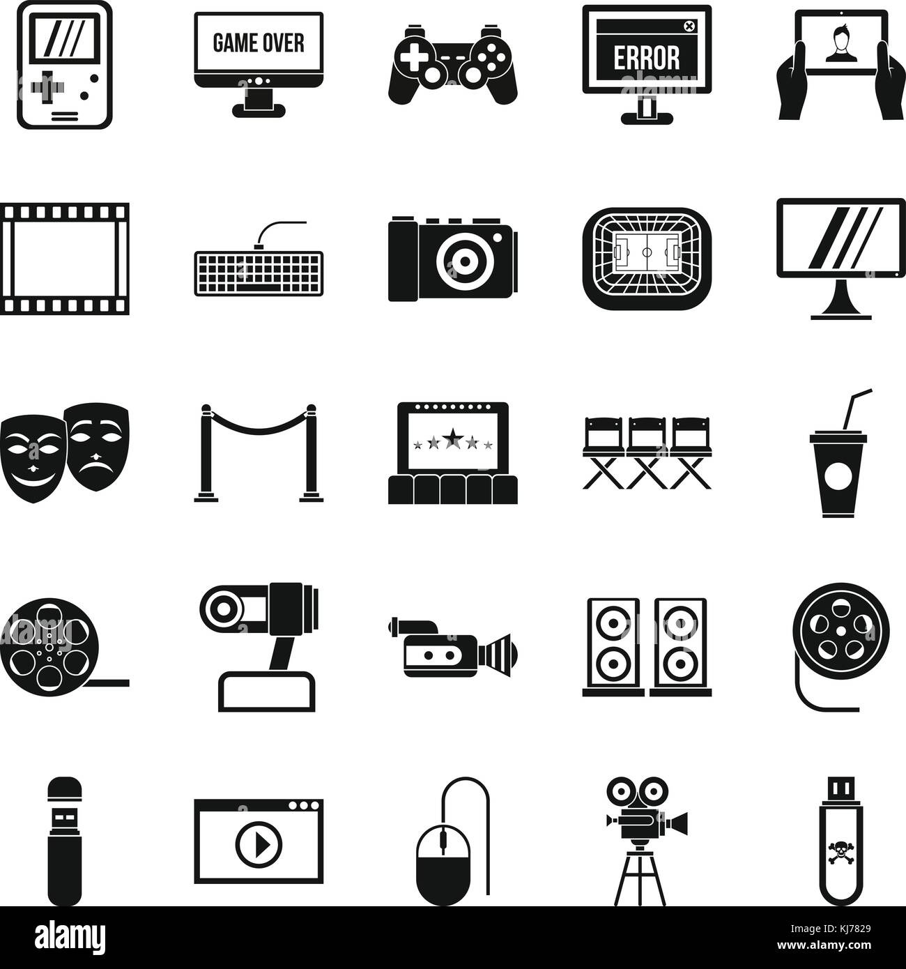 Interesting show icons set, simple style Stock Vector Image & Art - Alamy
