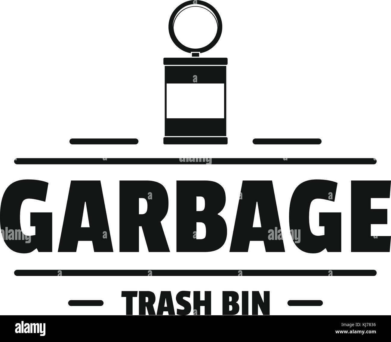 Bin trash garbage logo, simple black style Stock Vector Image & Art - Alamy