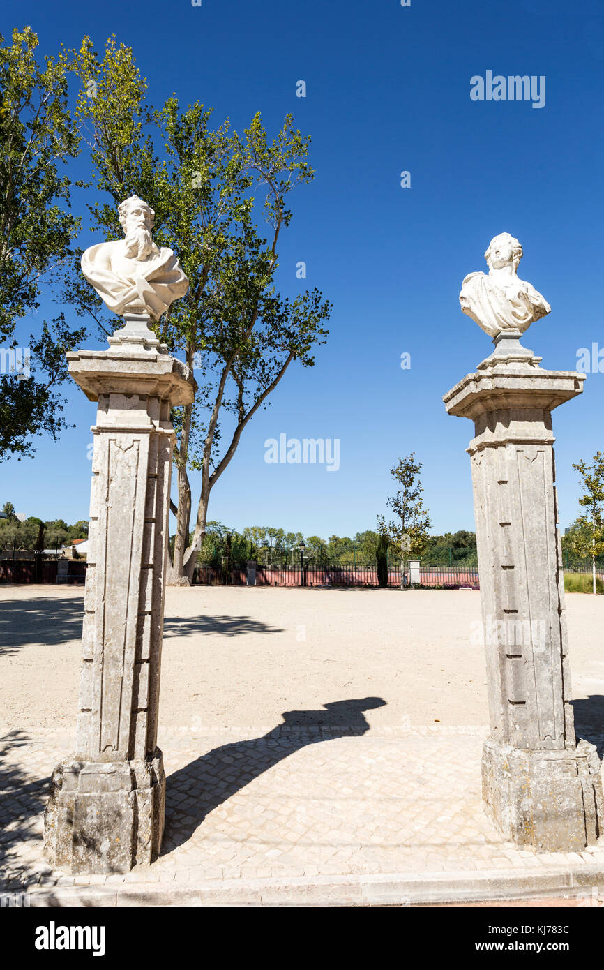 Bust statues of poets, philosophers and writers decorating the gardens ...