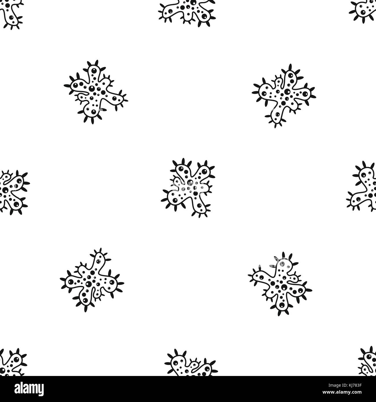 Bacteria Pattern Seamless Black Stock Vector Image And Art Alamy