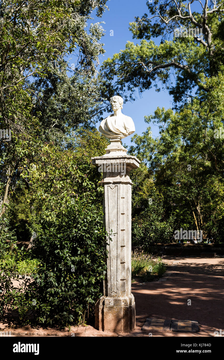 Bust statues of poets, philosophers and writers decorating the gardens ...