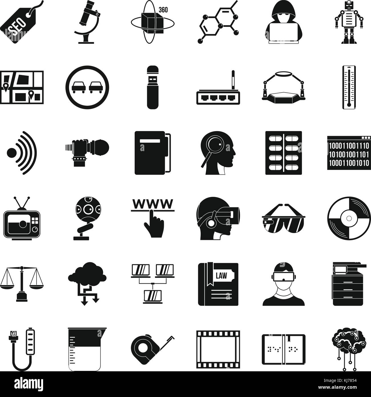 Server icons set, simple style Stock Vector Image & Art - Alamy