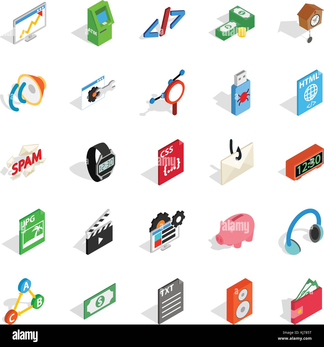 Digital age icons set, isometric style Stock Vector Image & Art - Alamy