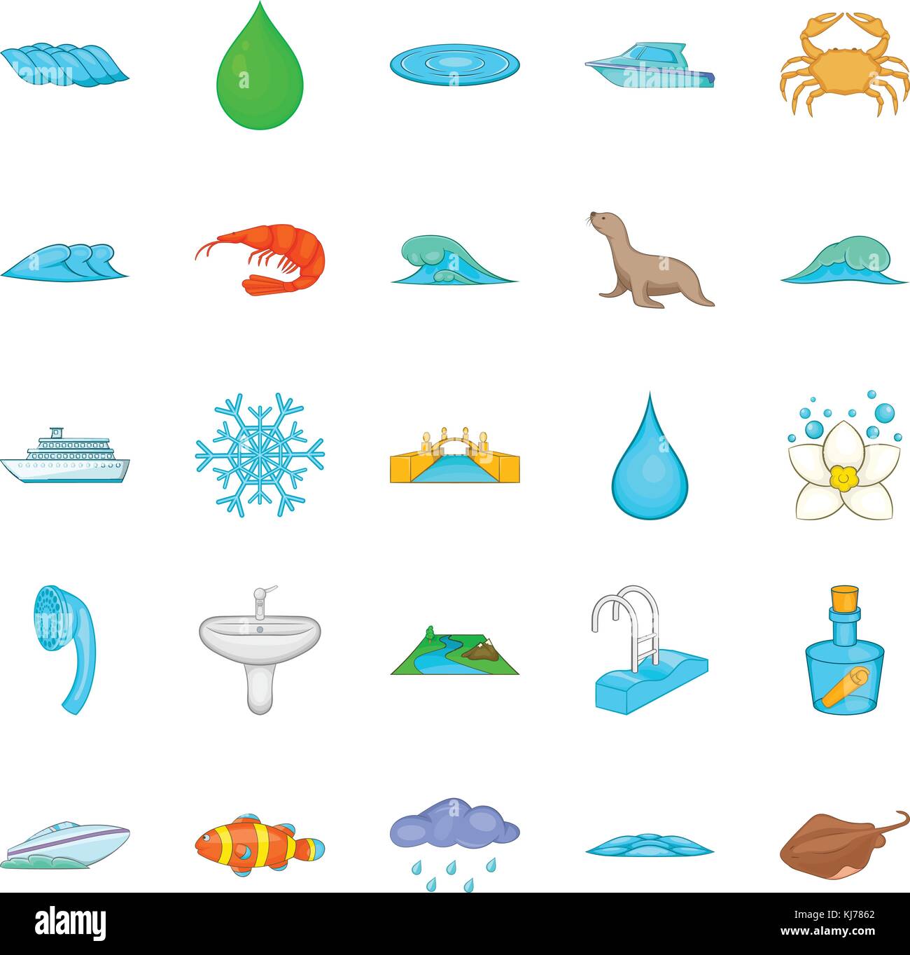 Basin icons set, cartoon style Stock Vector Image & Art - Alamy