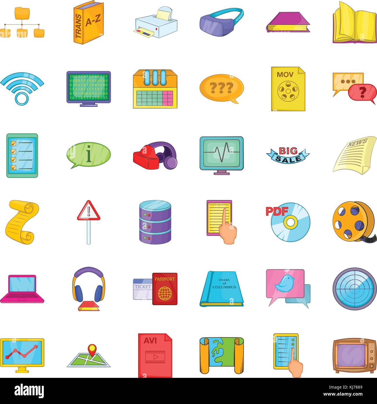 Information icons set, cartoon style Stock Vector Image & Art - Alamy