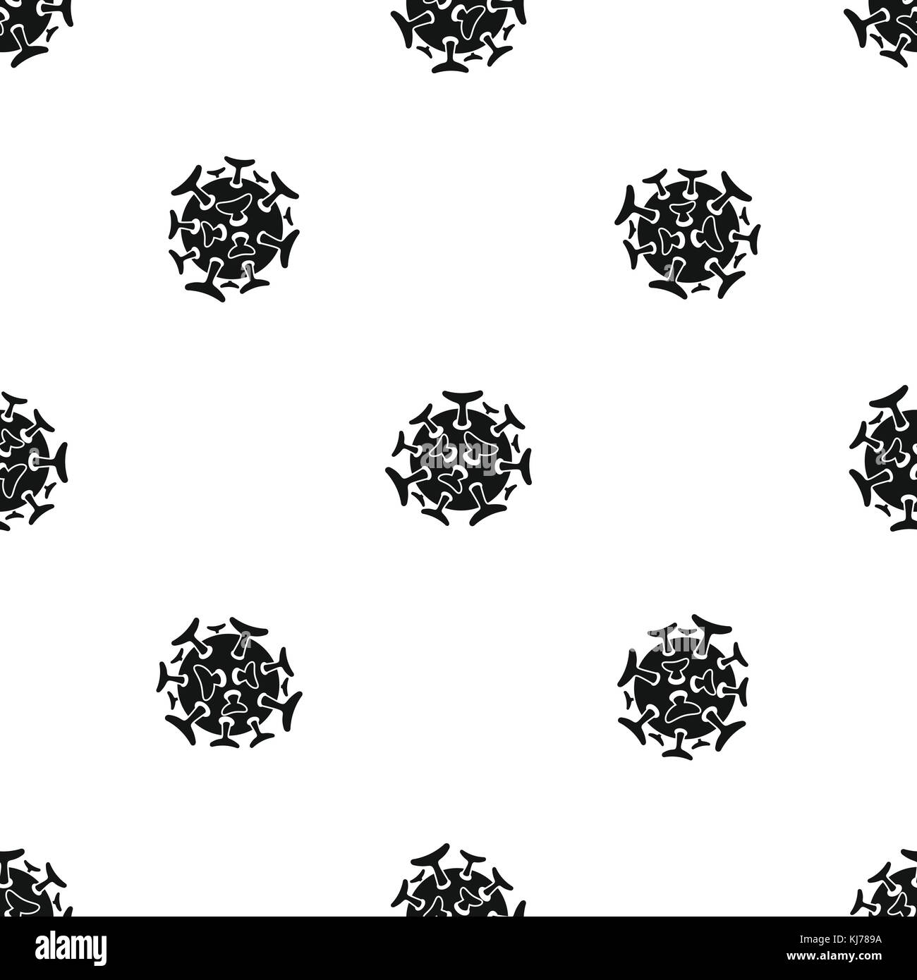 Round viral bacteria pattern seamless black Stock Vector Image & Art ...