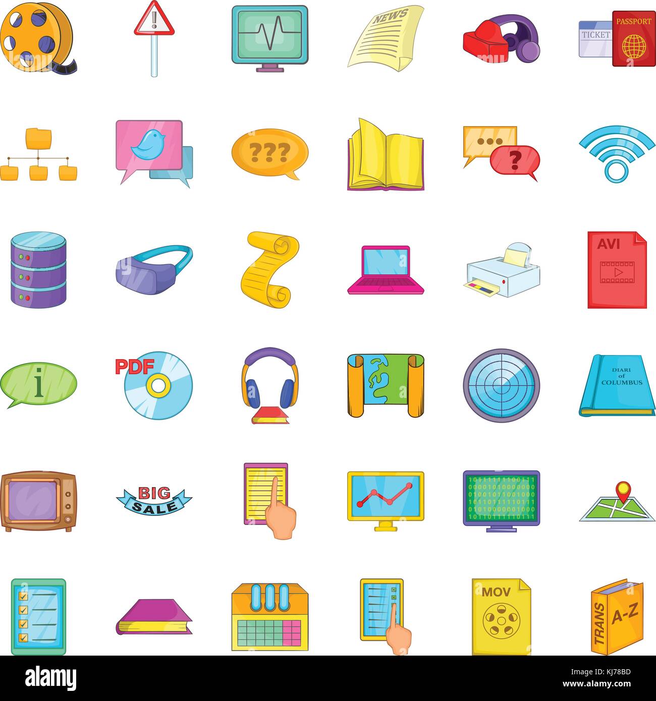 Folder icons set, cartoon style Stock Vector Image & Art - Alamy