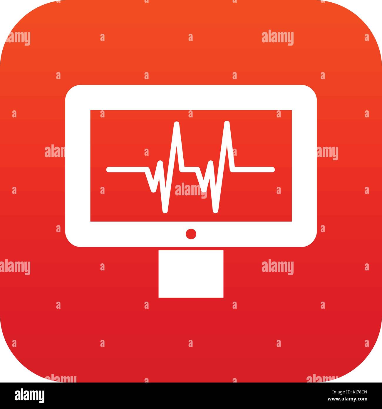 Electrocardiogram monitor icon digital red Stock Vector Image & Art - Alamy