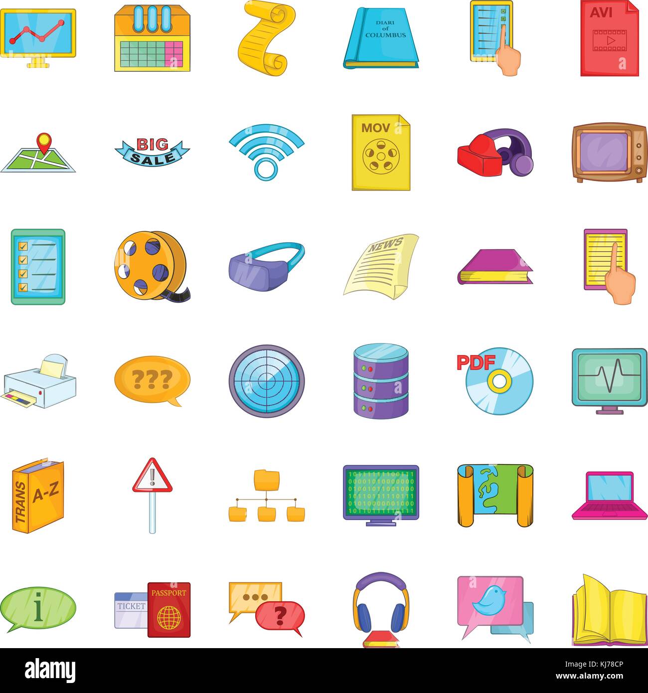File icons set, cartoon style Stock Vector Image & Art - Alamy