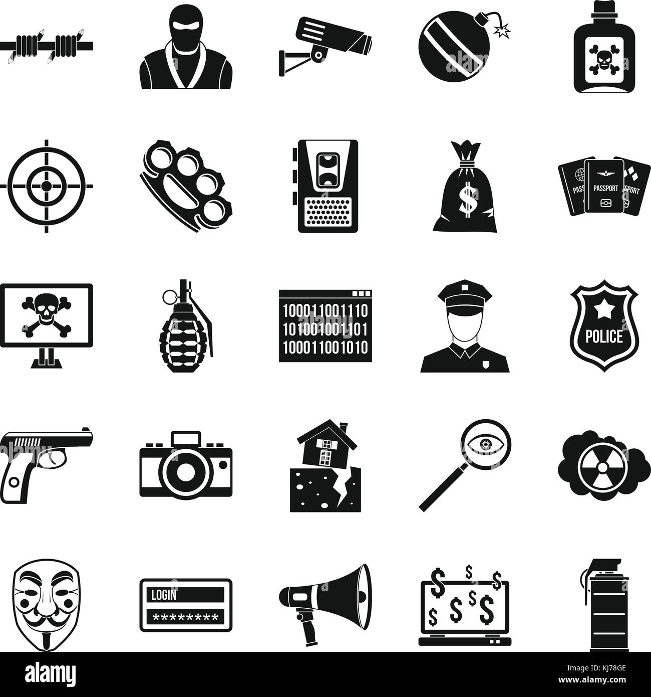 Violation icons set, simple style Stock Vector Image & Art - Alamy