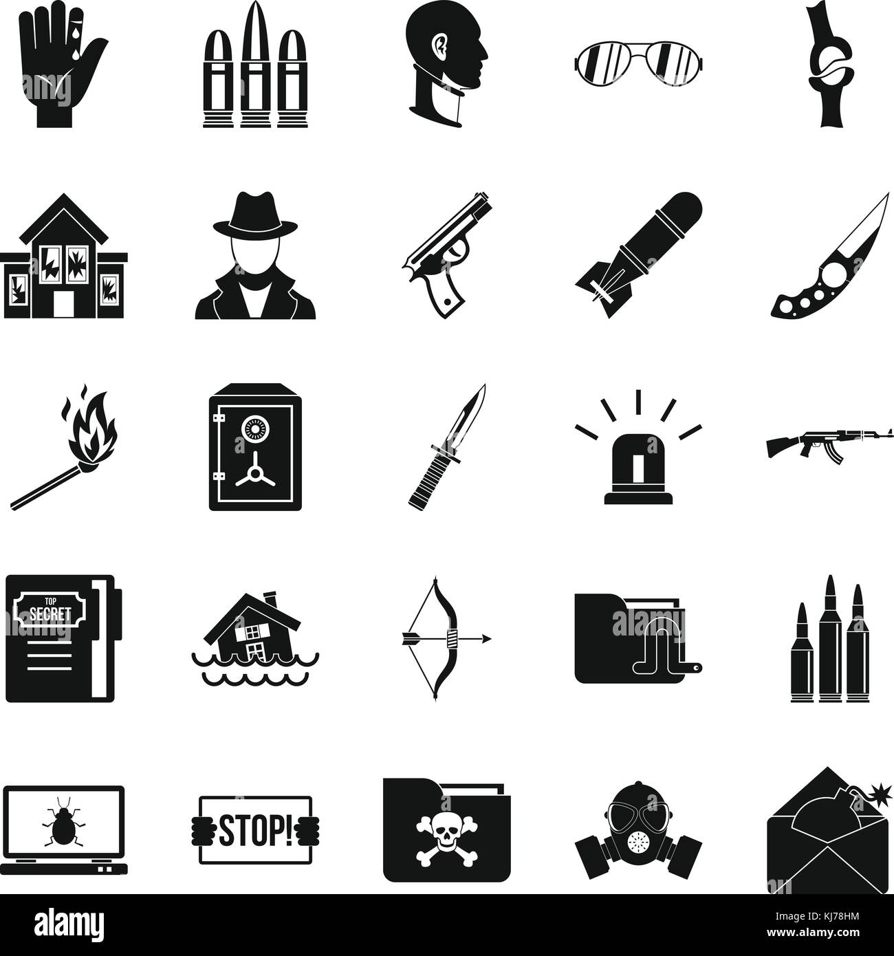 Disturbance icons set, simple style Stock Vector Image & Art - Alamy