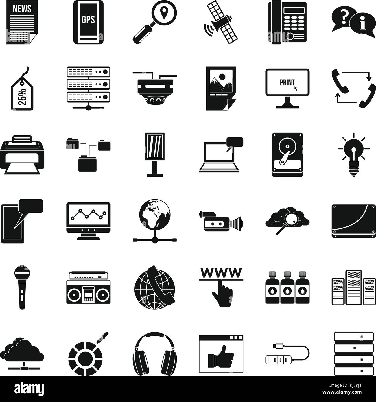 Cloud storage icons set, simple style Stock Vector Image & Art - Alamy