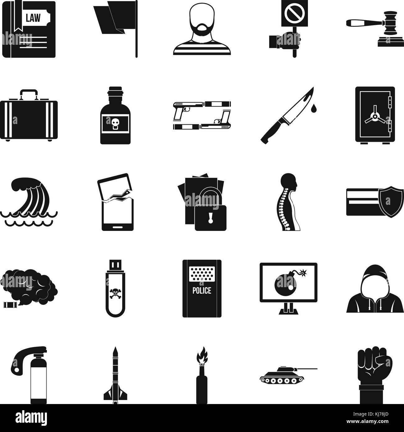 Breach icons set, simple style Stock Vector Image & Art - Alamy