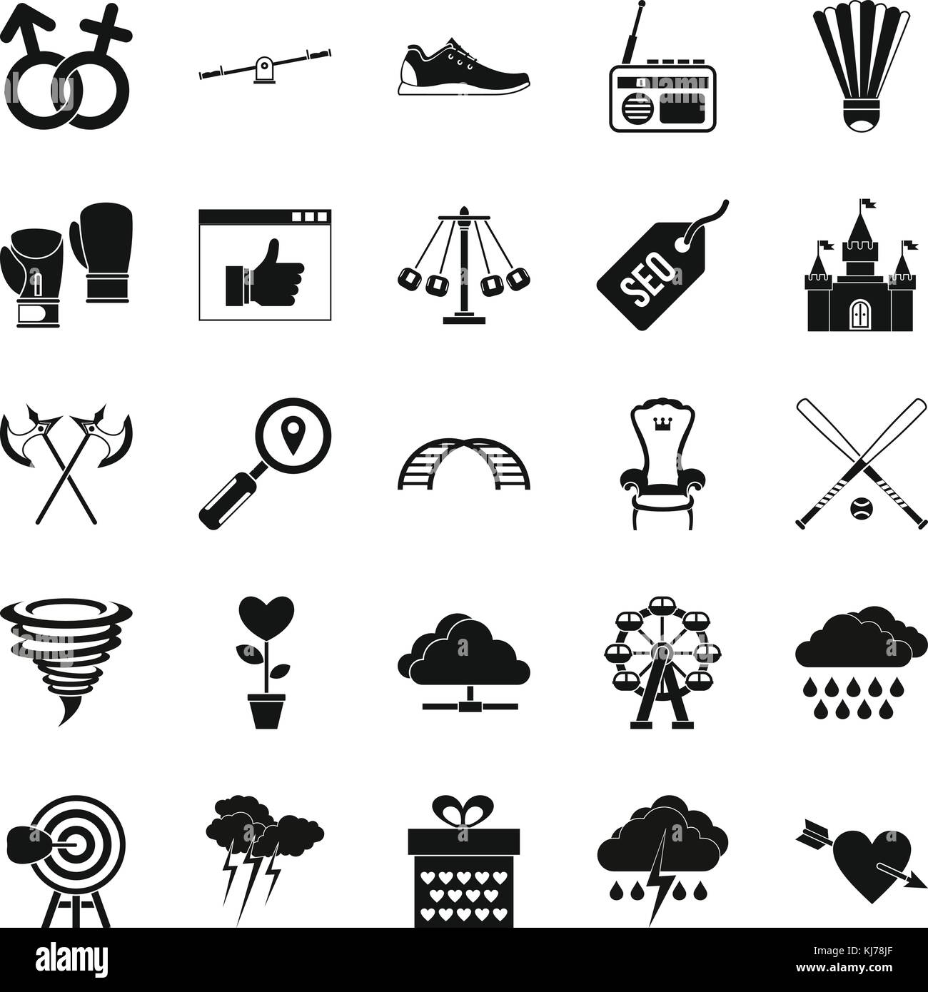 Reference icons set, simple style Stock Vector Image & Art - Alamy