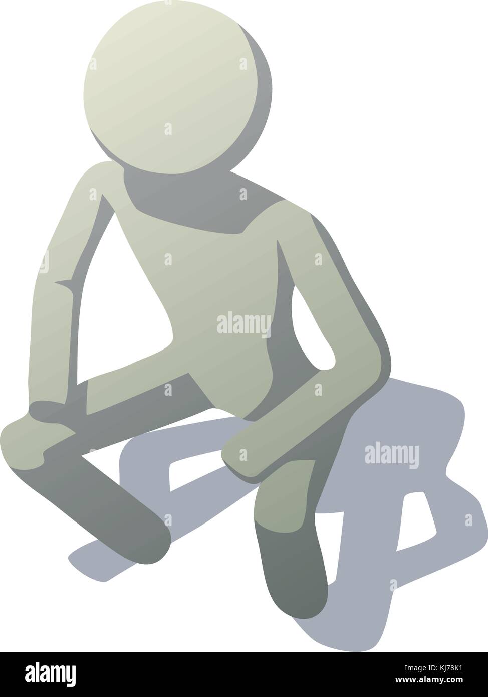 Stick man sitting icon, isometric style Stock Vector Image & Art - Alamy