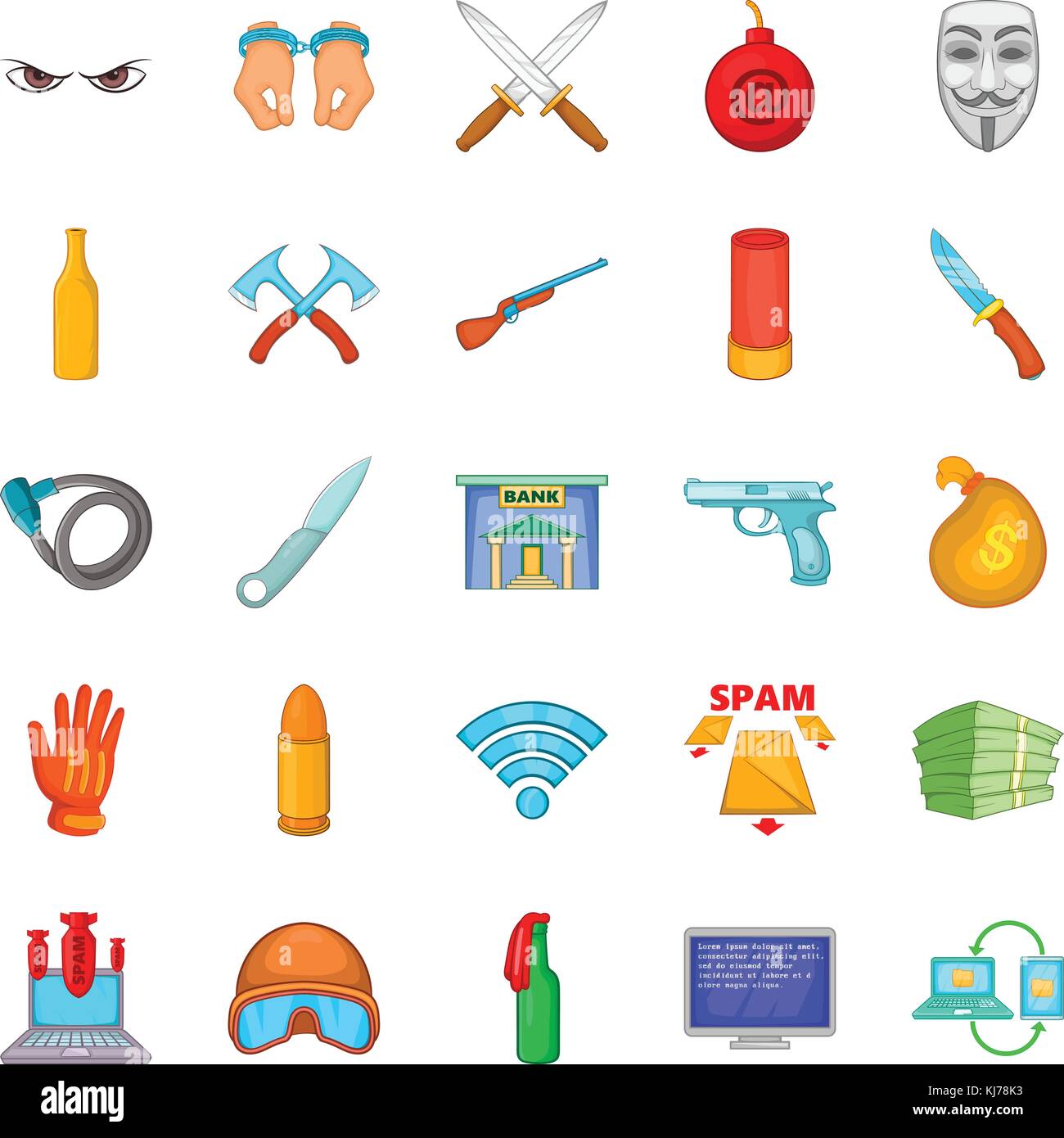 Offense icons set, cartoon style Stock Vector Image & Art - Alamy