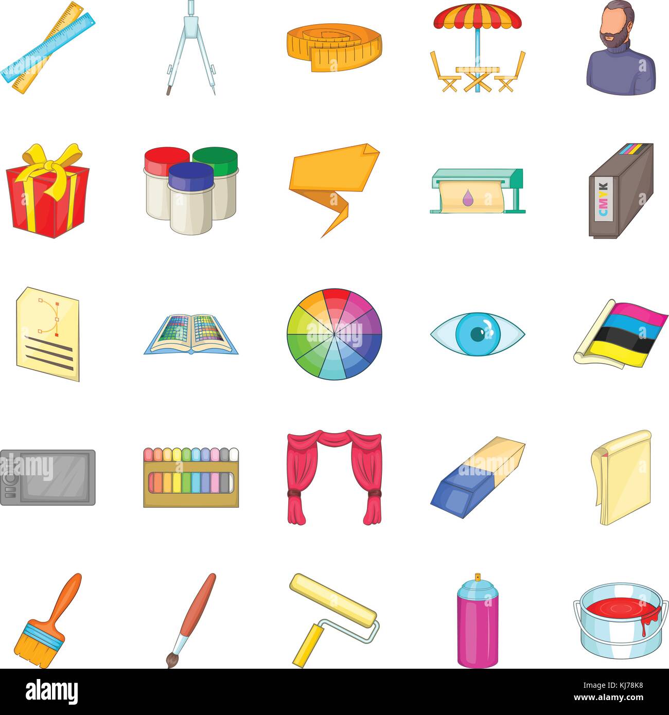 Artist icons set, cartoon style Stock Vector Image & Art - Alamy