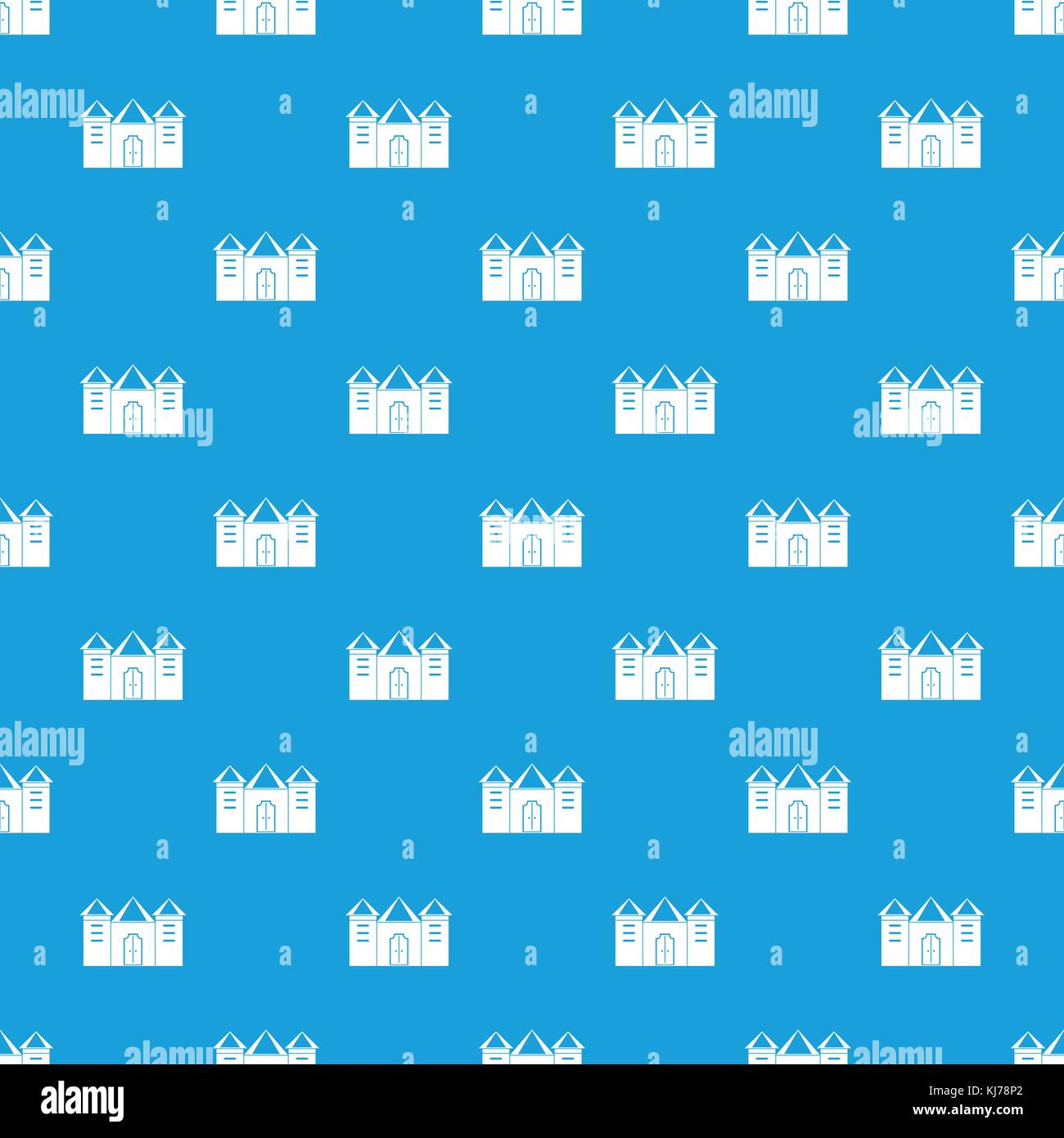 Wall and gate of the old fortress pattern seamless blue Stock Vector ...