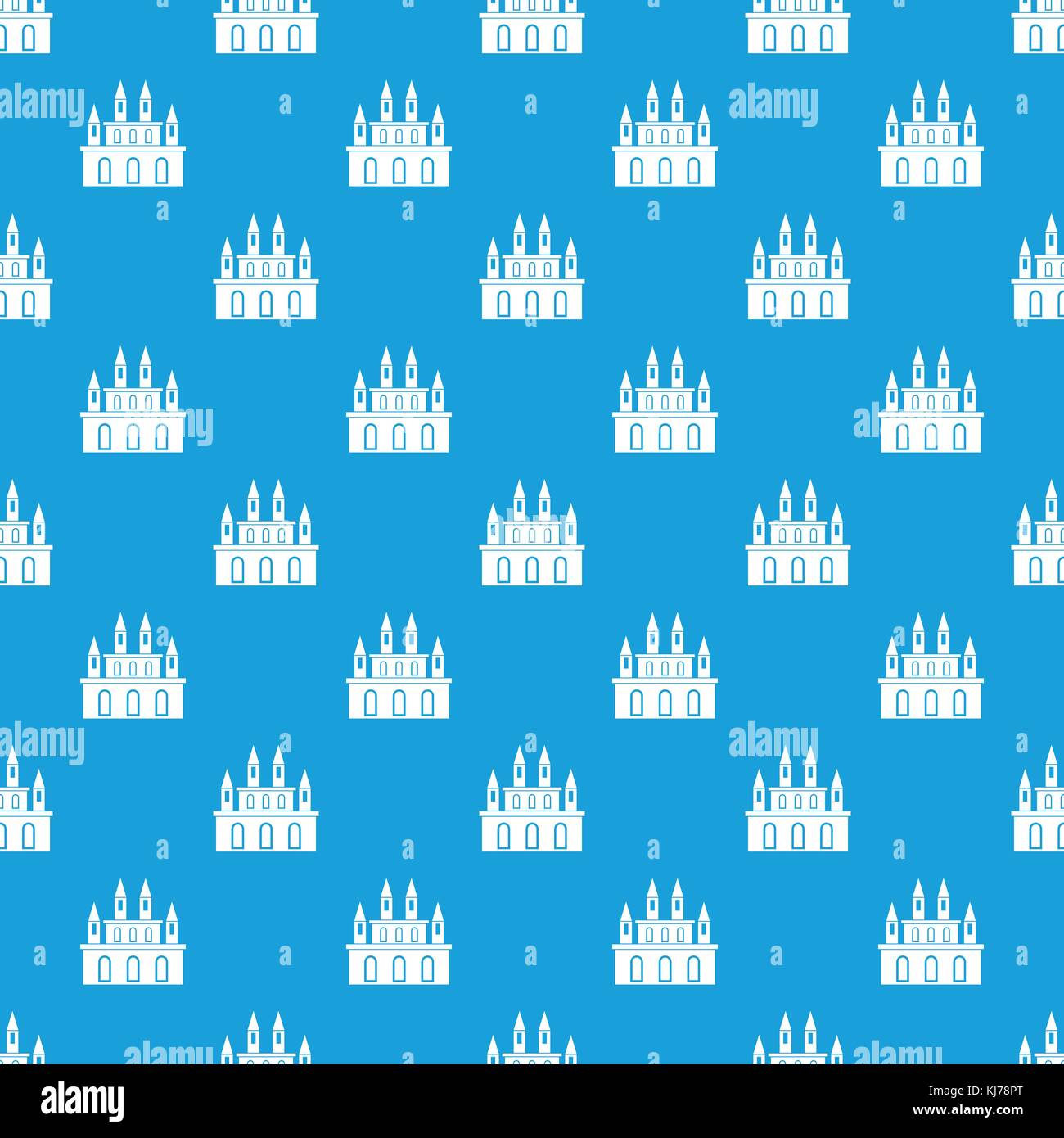 Medieval castle pattern seamless blue Stock Vector Image & Art - Alamy