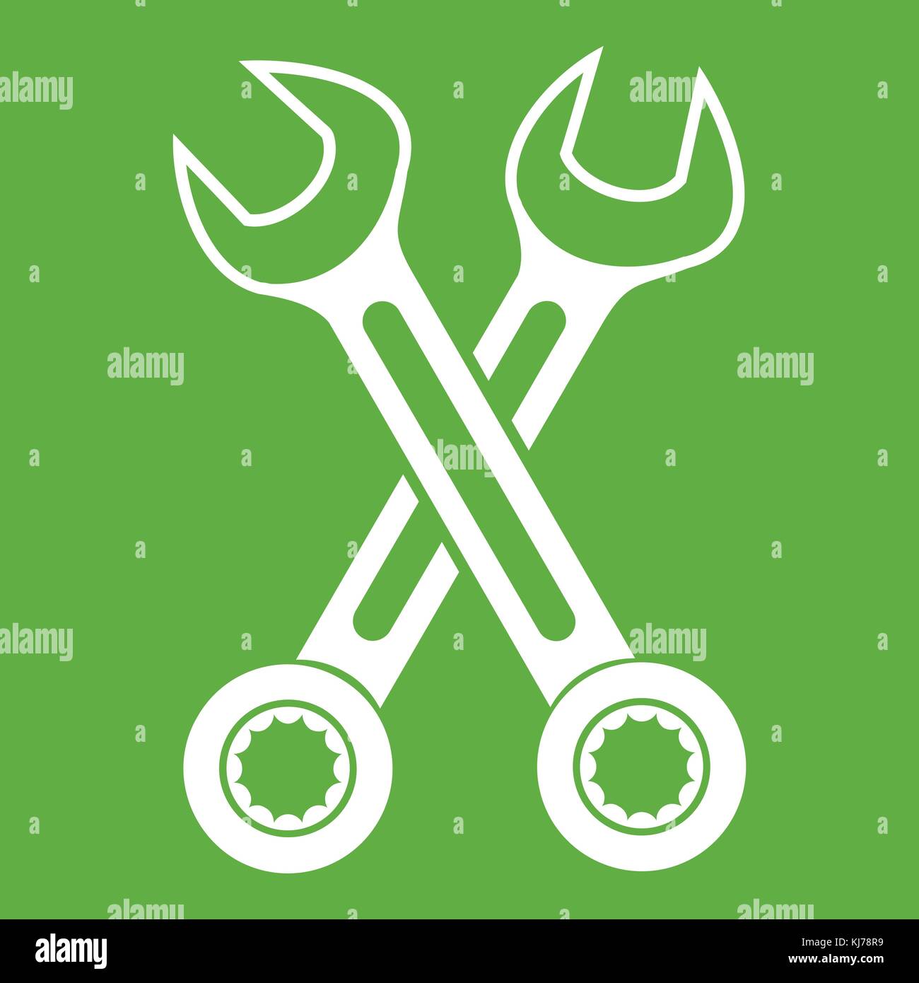 Crossed spanners icon green Stock Vector Image & Art - Alamy