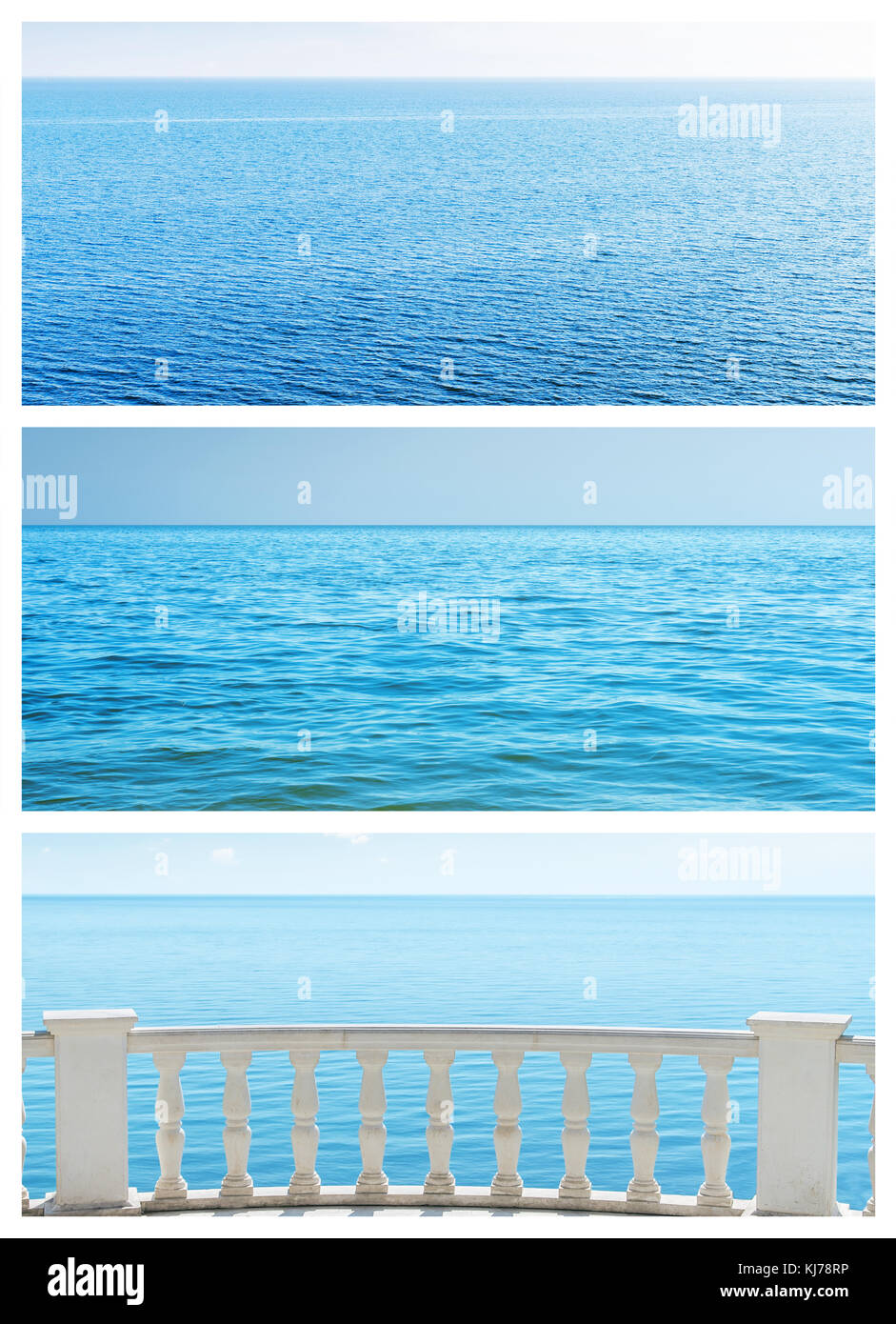 set of different view to blue sea. rest concept Stock Photo - Alamy
