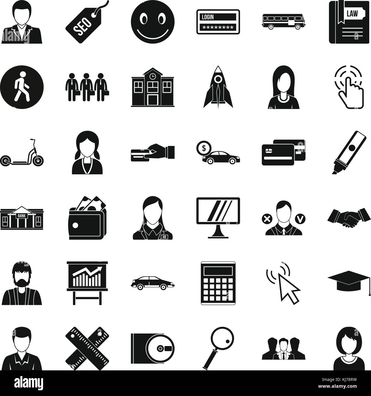 Action icons set, simple style Stock Vector Image & Art - Alamy