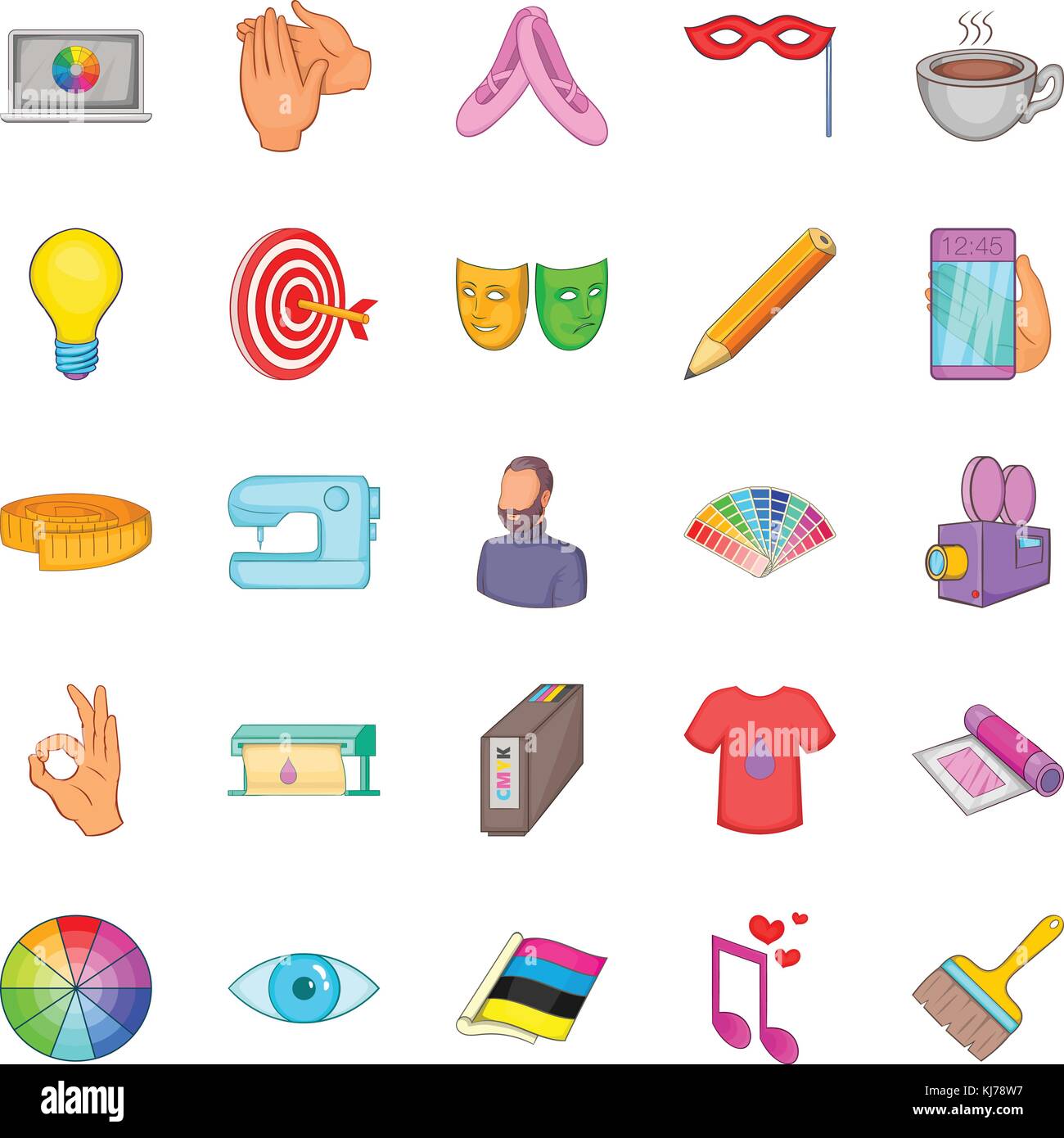 Artwork icons set, cartoon style Stock Vector Image & Art - Alamy