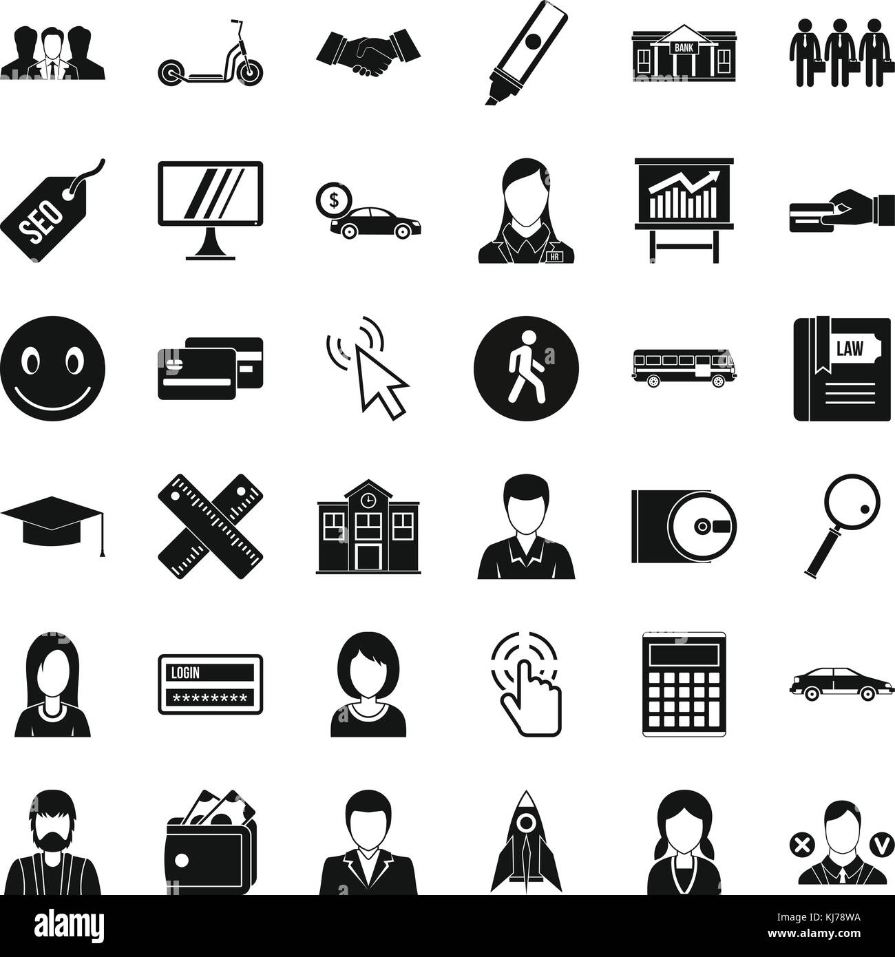 Working icons set, simple style Stock Vector Image & Art - Alamy