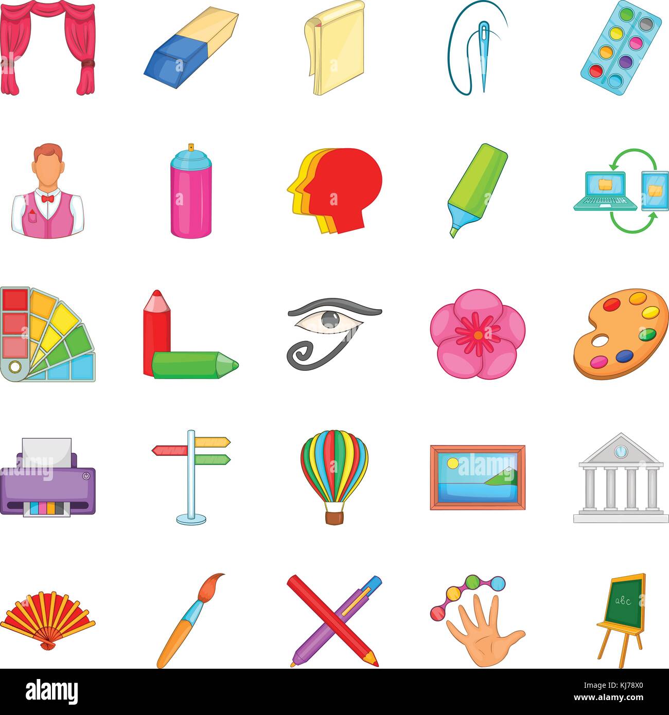 Art workshop icons set, cartoon style Stock Vector Image & Art - Alamy