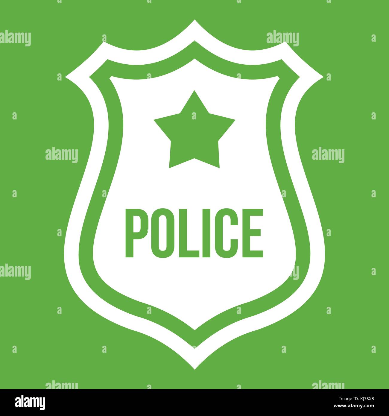 Police badge icon green Stock Vector Image & Art - Alamy